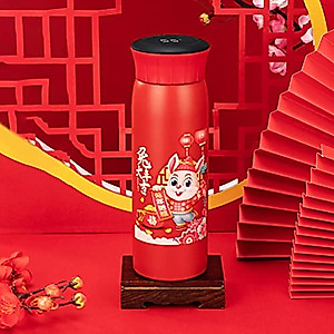 NOLITOY Insulated Water Cup 2 Pcs Stainless Steel Water Bottle Vacuum Insulated Water Bottle Cartoon Rabbit Travel Coffee Mug Thermal Tumbler for 2023 New Year Gift Red