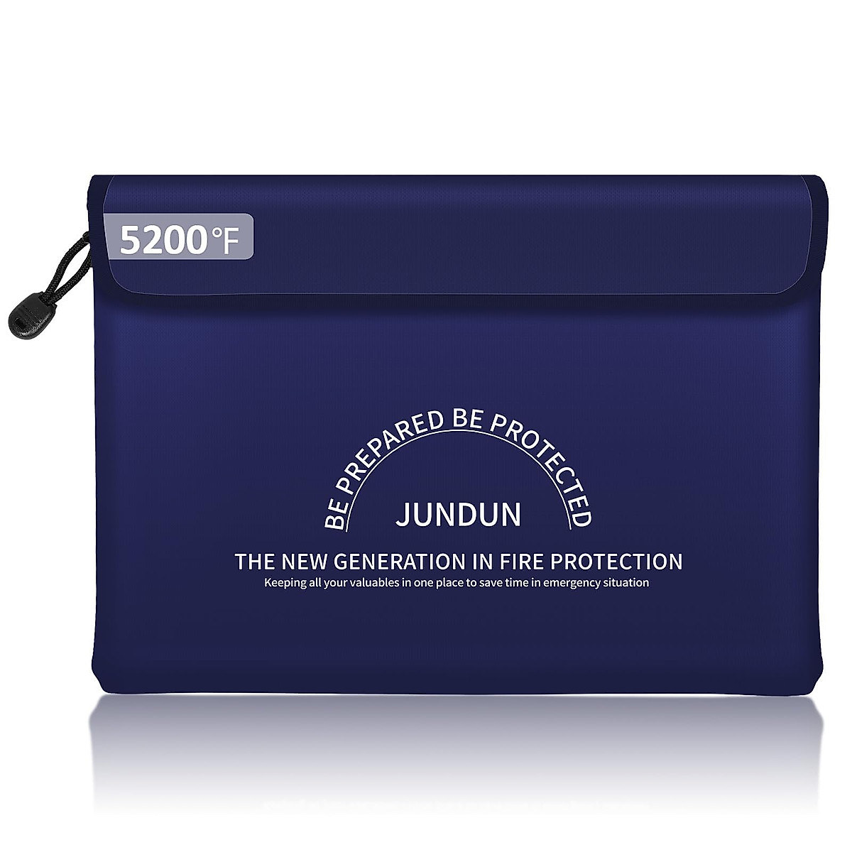 Fireproof Document Bag with 5200℉ Heat Insulated,14.0”x10.4” Waterproof and Fireproof Money Bag,8 Layers Thickened Fire Safe Storage Bag Pouch with Zipper for Document,Money and Cash,Blue