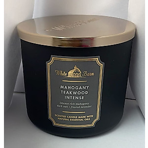 Bath & Body Works White Barn 3-Wick Candle in Mahogany Teakwood High Intensity