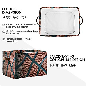 Storage Basket Cube Basketball Sport Large Collapsible Toys Storage Box Bin Laundry Organizer for Closet Shelf Nursery Kids Bedroom,15x11x9.5 in,1 Pack