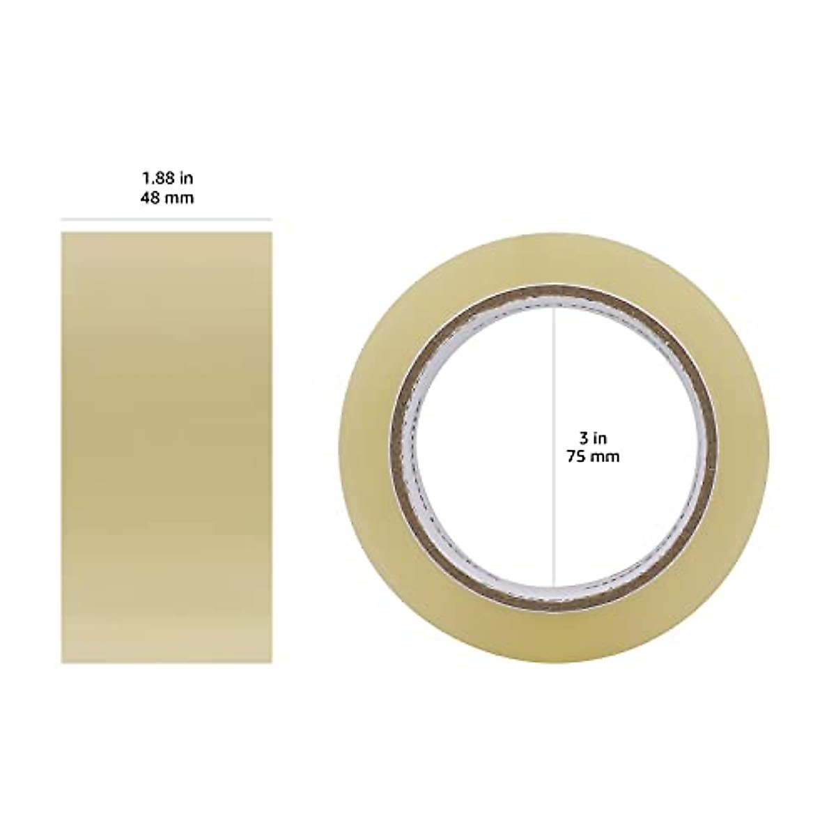 Amazon Basics Packaging Tape, 1.9 in x 54.7 yards, 2.7mil Thickness (6-Roll), Clear