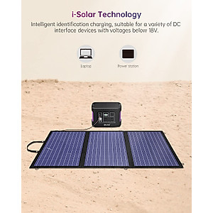 imuto 100W Portable Solar Panel,18V Foldable Solar Charger with IP54 Waterproof & High Charging Conversion Compatible with imuto T1000 Generator for Outdoor Camping Hiking Emergency RV Trailer Boat