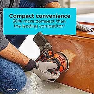 BLACK+DECKER 20V MAX Orbital Sander, Cordless, 12,000 OPM, 2 Sandpaper Sheets, Battery and Charger Included (BDCRO20C)