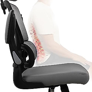 Mesh Ergonomic Office Chair with Flip Up Arms High Back Desk Chair -High Adjustable Headrest with Flip-Up Arms, Tilt Function, Lumbar Support Swivel Computer Chair Task Chair,Executive Chair, Gray