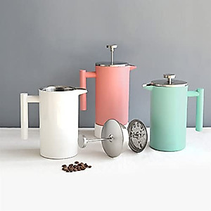 Press Coffee Maker Double-Wall 304 Stainless Steel Coffee Press Brews Coffee and Tea 350/800/1000ml (Color : Green, Size : 1000ml) (Pink 1000ml)