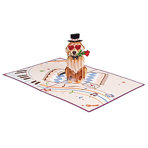 Pop of Art - I Ruff You Pop Up Card, Handmade 3D Popup Greeting Cards For Valentines Day, Mothers Day, Wedding, Anniversary, Love, Romance, Thank You, Thinking of You or All Occasion | 5" x 7"