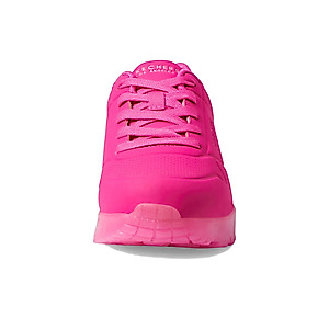 Skechers Girls Uno Ice Sneaker, Hot Pink, 2 Little Kid