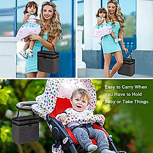 Hamtery Portable Bottle Warmer Bag with Ice Pack, Compatible with Philips Avent/Dr Brown Bottle Warmer for Breastmilk, Small Cooler Bag Holds 4 Bottles Up to 9 Ounce