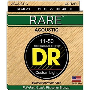 DR Strings Rare - Phosphor Bronze AcousticHex Core 11-50