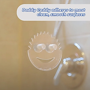 Scrub Daddy Sponge Holder - Daddy Caddy - Suction Sponge Holder for Smiley Face Sponge , Non-Slip Suction Cups, Sink Organizer for Kitchen and Bathroom, Self Draining, Dishwasher Safe - 2ct