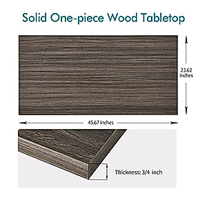Kaboon Universal Tabletop 45.67"x23.62", Solid One-Piece Melamine Table Top, Double Desk L-Desk DIY, Home and Office,Eucalyptus/Dark Walnut