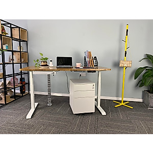 VWINDESK VJ201-S3 Electric Height Adjustable Sitting Standing Desk Frame Only/Sit Stand - Dual Motors 3 Segment Motorized Desk Base Only,White