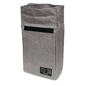 ZENPAC Insulated Lunch Containers, Washable Lunch Bags, Reusable Sandwich Tote with Foldover Top and Square Bottom, 8.5x4.5x12, Silver