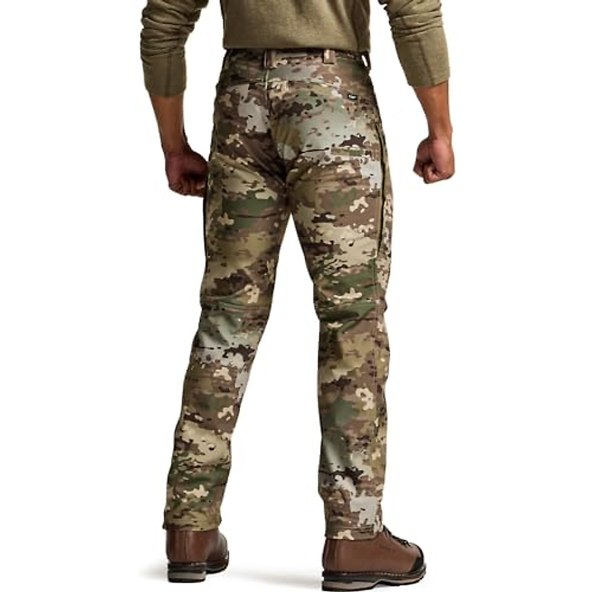 CQR Men's Winter Waterproof Tactical Pants, Softshell Fleece Lined Snow Ski Cargo Pants, Thermal Outdoor Hiking Work Pants, Recon Utility Camo, 32W x 30L