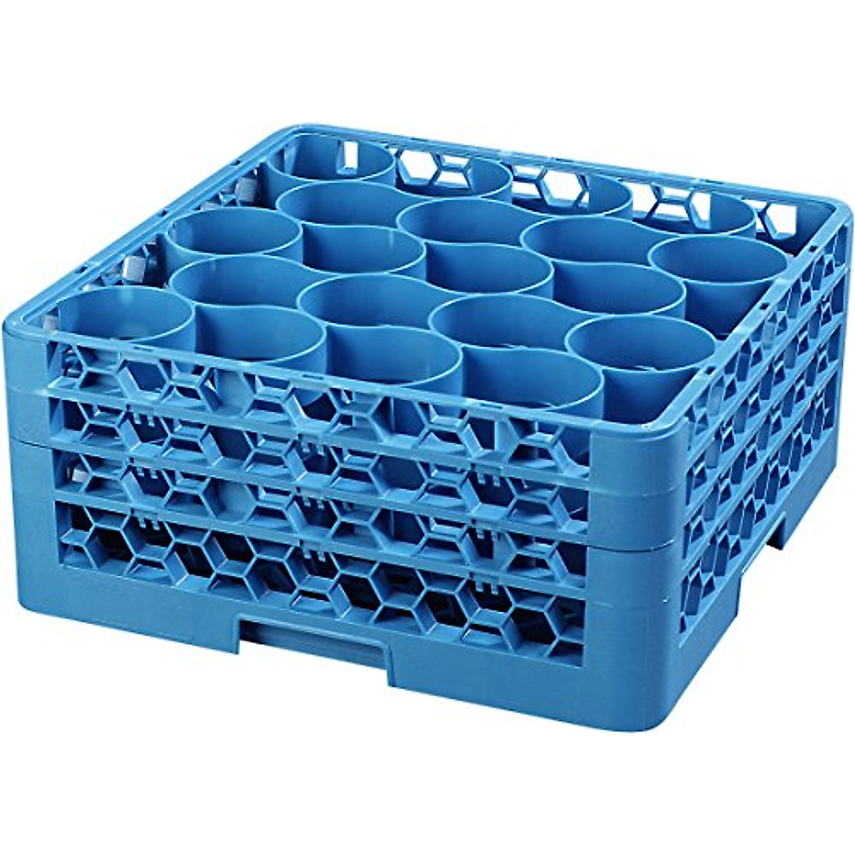 Carlisle FoodService Products RW20-214 OptiClean NeWave Polypropylene 20-Compartment Glass Rack with 3 Extender, 19-3/4" Length x 19-3/4" Width x 8.72" Height, Blue (Case of 2)