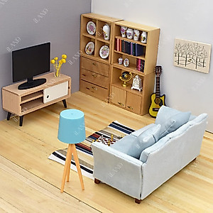 iLAND Miniature Dollhouse Accessories for Dollhouse Furniture, Mini Porcelain Vases and Decorative Plates w/a Desk Clock (Elegant Rose 11pcs)