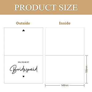 PartyGifts&beyond 10 Pcs Bridesmaid Card Will You Be My Bridesmaid Card Bridesmaid Proposal Card,8 Bridesmaid Card 1 Maid of Honor Card 1 Matron of Honor Card with 10 Envelopes(White)