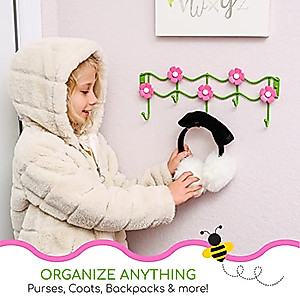 Galashield Hook Rack Wall Mounted | Coat Rack Wall Mount for Kids Room | Flower Design Hooks for Boys and Girls | Towel, Clothes, Hat, Backpack Hanger