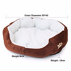 HongGun Pet Beds, Puppy Small Dog Kennel Warm Soft Round Fleece Dog Nest Washable Cat Cushion Bed for Small Dogs,Cat,Hamster,Rabbits,and Other Small Animal (Gray)
