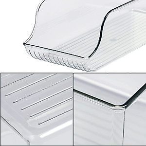 Berdeng 6pcs Refrigerator Organizer Bins Set(4 sizes),Stackable Fridge Storage Containers,Plastic Fridge Water Bottle Storage Dispenser, Pop Soda Can and Drink Holder for Freezer