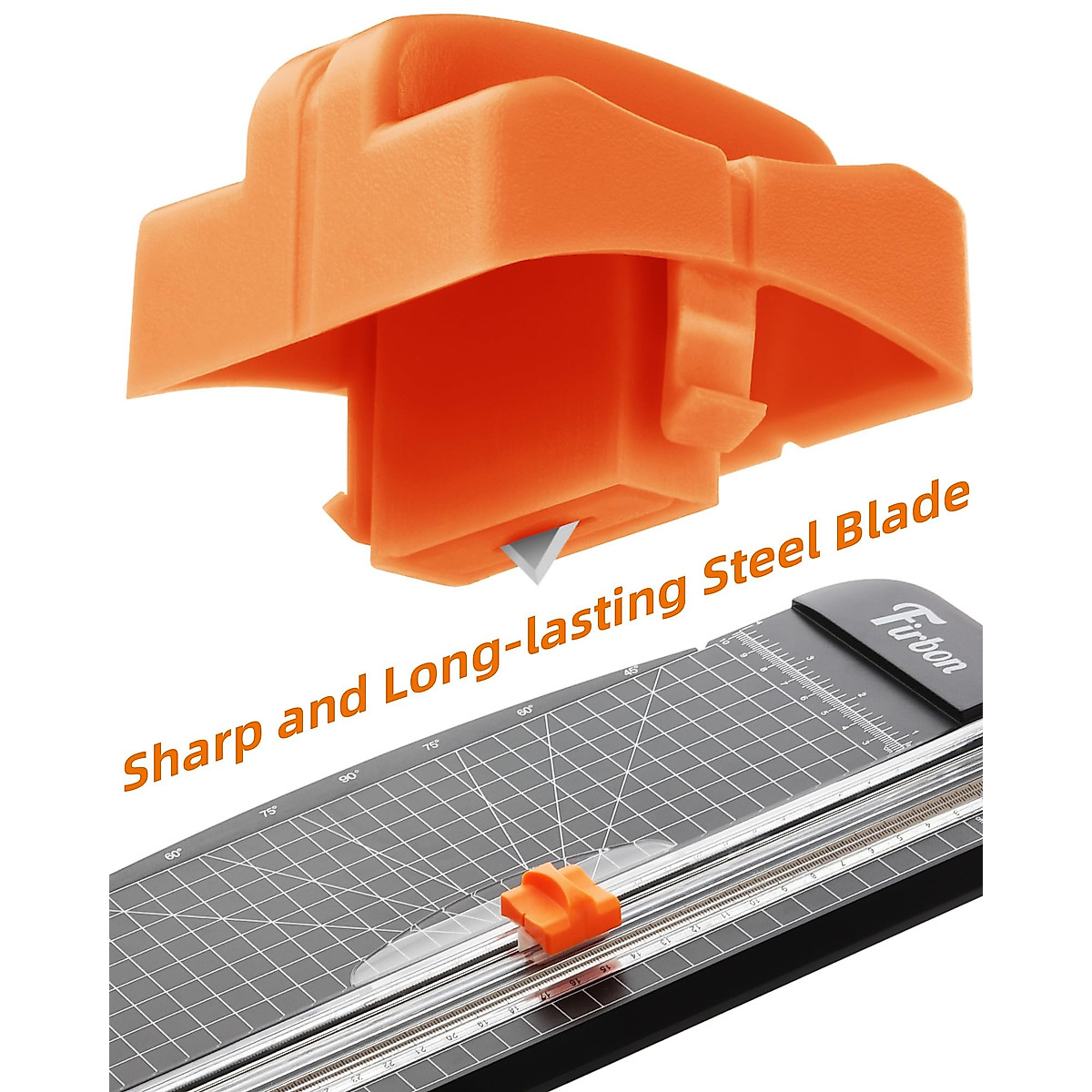 Firbon 2Pcs Refill Blades for A4 A5 Paper Cutter, Spring-Loaded Safeguard Design Replacement Blade for Paper Trimmers