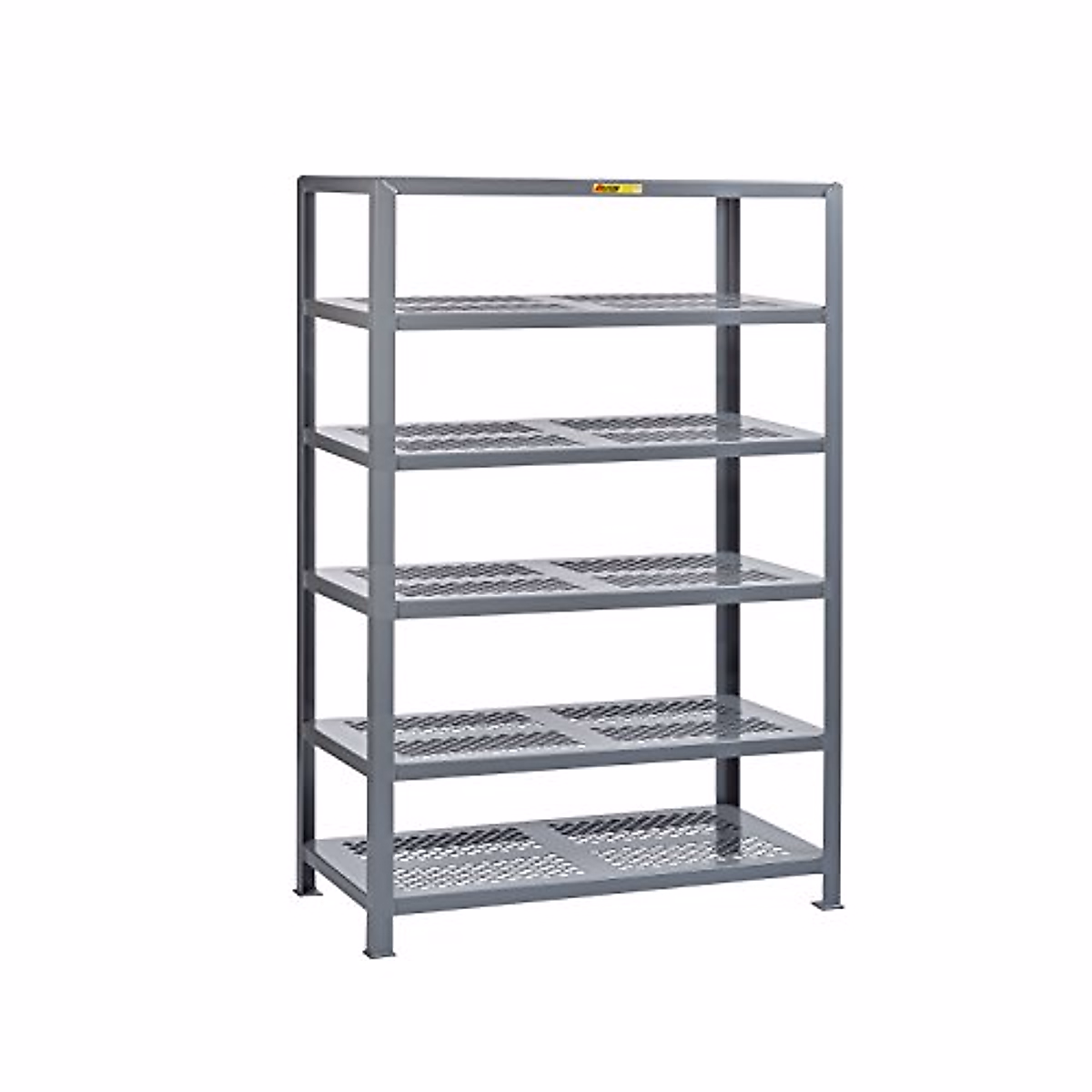 Little Giant 6SHP-2448-72 Heavy-Duty Welded Steel Shelving, 6 Shelf, 11-3/4" Shelf Clearance, Perforated Shelves, 24" Depth x 48" Width, Gray