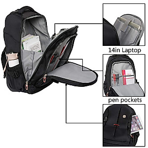 SKYMOVE 19 inches Wheeled Rolling Backpack for Adults and School Students Laptop Books Travel Backpack Bag, Black