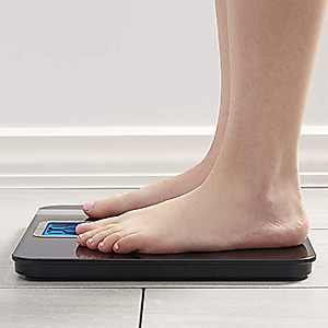 InstaTrack Digital Fat/BMI Bathroom Scale with High Precision Sensors – Large Display Accurately Measures Body Water, Muscle Mass, and Calorie Estimator, Blue