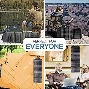 Solar Panels 150W 18V Foldable Solar Panel with USB Output for 5V 12V Charging, Waterproof Monocrystalline Solar Cell Solar Charger for Camping Garden, 150W (150w) (150w)