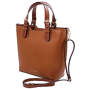 Tuscany Leather TLBag Saffiano leather tote Black