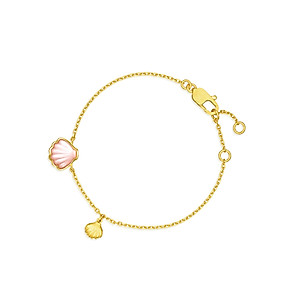 CHOW SANG SANG 999 24K Solid Gold Shell with Mother of Pearl Bracelet for Women 93526B | 7", (18 CM)