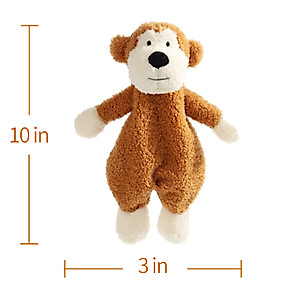 Apricot Lamb Stuffed Animals Security Blanket Brown Monkey Infant Nursery Character Blanket Luxury Snuggler Plush 10 Inches