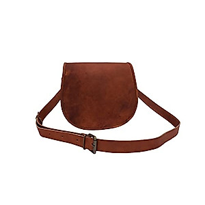 Handmade Full Grain Vintage Leather Crossbody Sling Bag Women/Teen Girls Purse Wallet Satchel Handbag Messenger Bags (Small), Brown