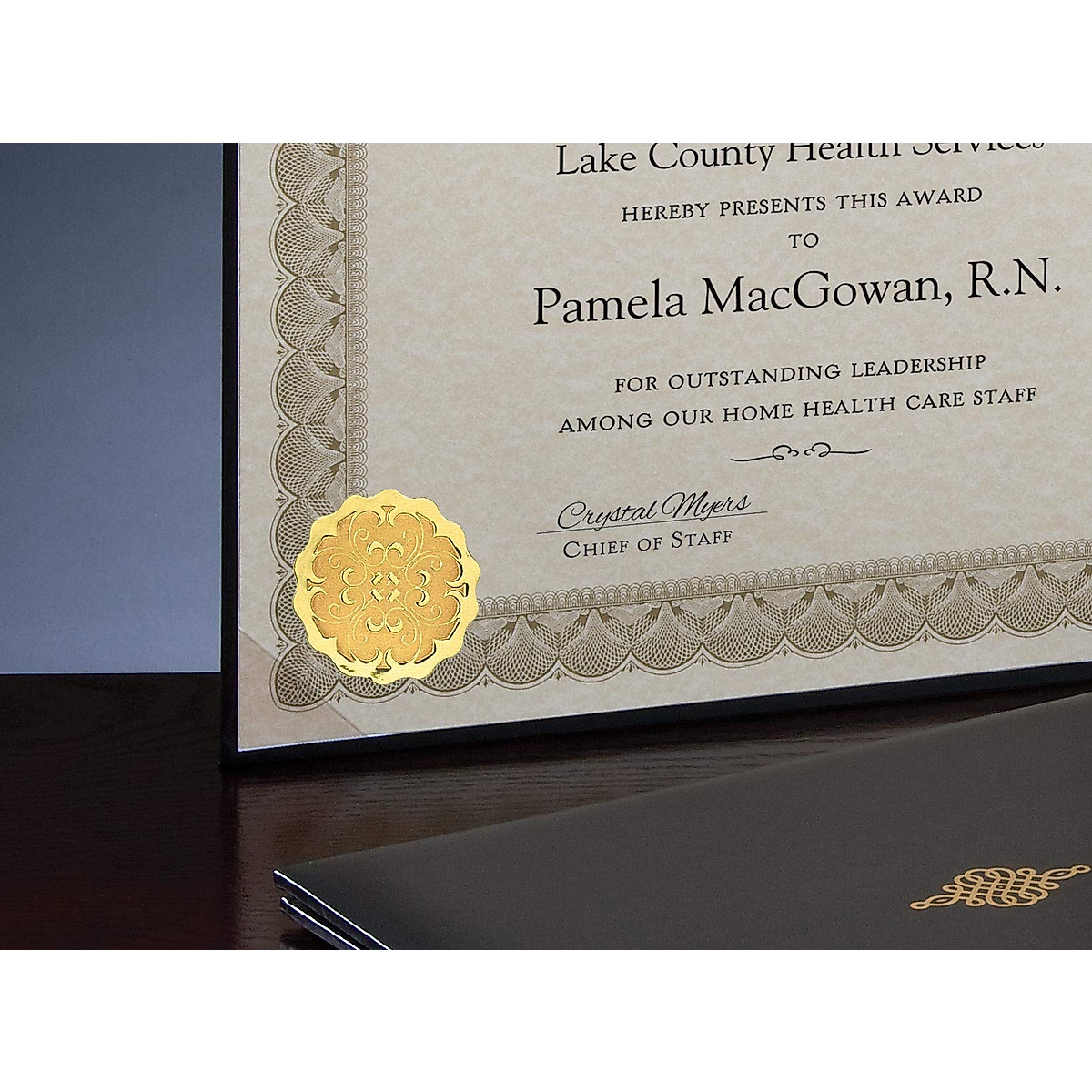 PaperDirect Gold Scalloped Embossed Foil Certificate Seals, 32 Count