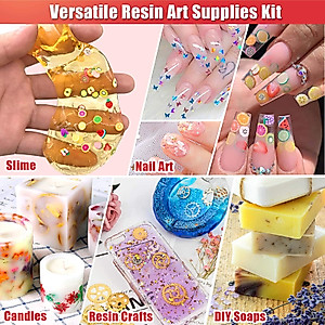 Thrilez Resin Decoration Accessories Kit, Jewelry Making Supplies with Dried Flowers, Glitter Sequin, Mica Powder, Foil Flakes and Epoxy Fillers for Crafts Beginners