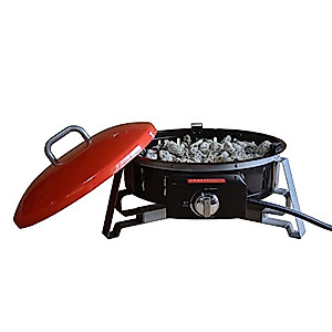 CRAFTSMAN 23" Gas Fire Pit Bowl with Locking lid & Pumice Stones Portable for car Camping, RVing, Tailgating, Backyard Patio fire Pit