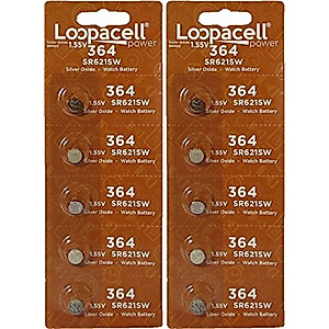 LOOPACELL 364 SR621SW Silver Oxide 10 Batteries