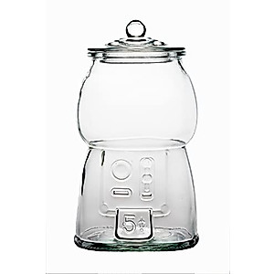 Amici Home Gumball Machine Shaped Glass Candy Jars | Storage Canister with Airtight Lids | Perfect for Weddings, Birthdays, Party Decorations, and Gifts | 42 Oz (Clear)