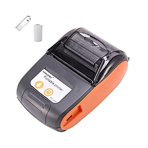 bluetooth thermal receipt printer 58mm,wireless portable mini pocket invoice bill ticket pos printer for small business, compatible with android/WINDOWS/LINUX,NOT for ios/MAC/ipad (orange color)