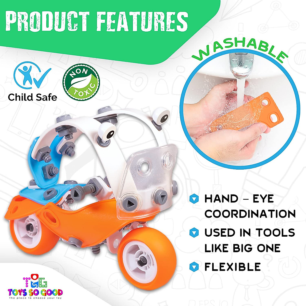 STEM Toys for 6-8 Year Old Boys 6 in 1 Educational Engineering Toy Building Sets, DIY Construction STEM Learning Toy Erector Kit for Kids Birthday Gifts for 8-12 Boys & Girls 150Pcs with Storage Box