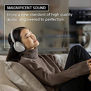 Sony WH1000XM5/S Wireless Industry Leading Noise Canceling Headphones Silver (Renewed) Bundle with 2 YR CPS Enhanced Protection Pack