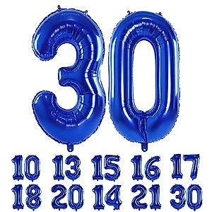 Navy Blue Number 30 Balloons 40Inch Huge Royal Blue Number Balloon Jumbo Digital Balloons Foil Giant Dark Blue Number Helium Balloons for Kids Adults 30th Birthday Party Supplies Decorations