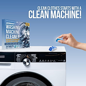 Washing Machine Cleaner Descaler Tablets - Deep Cleaning Tablets for HE Front & Top Loader Washer, Remove Ordor Grime Buildup Residue Eliminator (24 Pack, 2, Count)