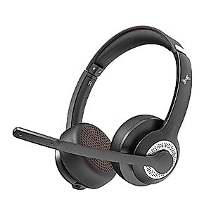 JIAMQISHI Bluetooth Headset with Microphone Wireless Headphones - Bluetooth V5.2 Headphone with ENC Noise Cancelling Microphone for Computer/Laptop/PC/Cell Phone/Zoom/MsTeams/Skype - Wireless Headset