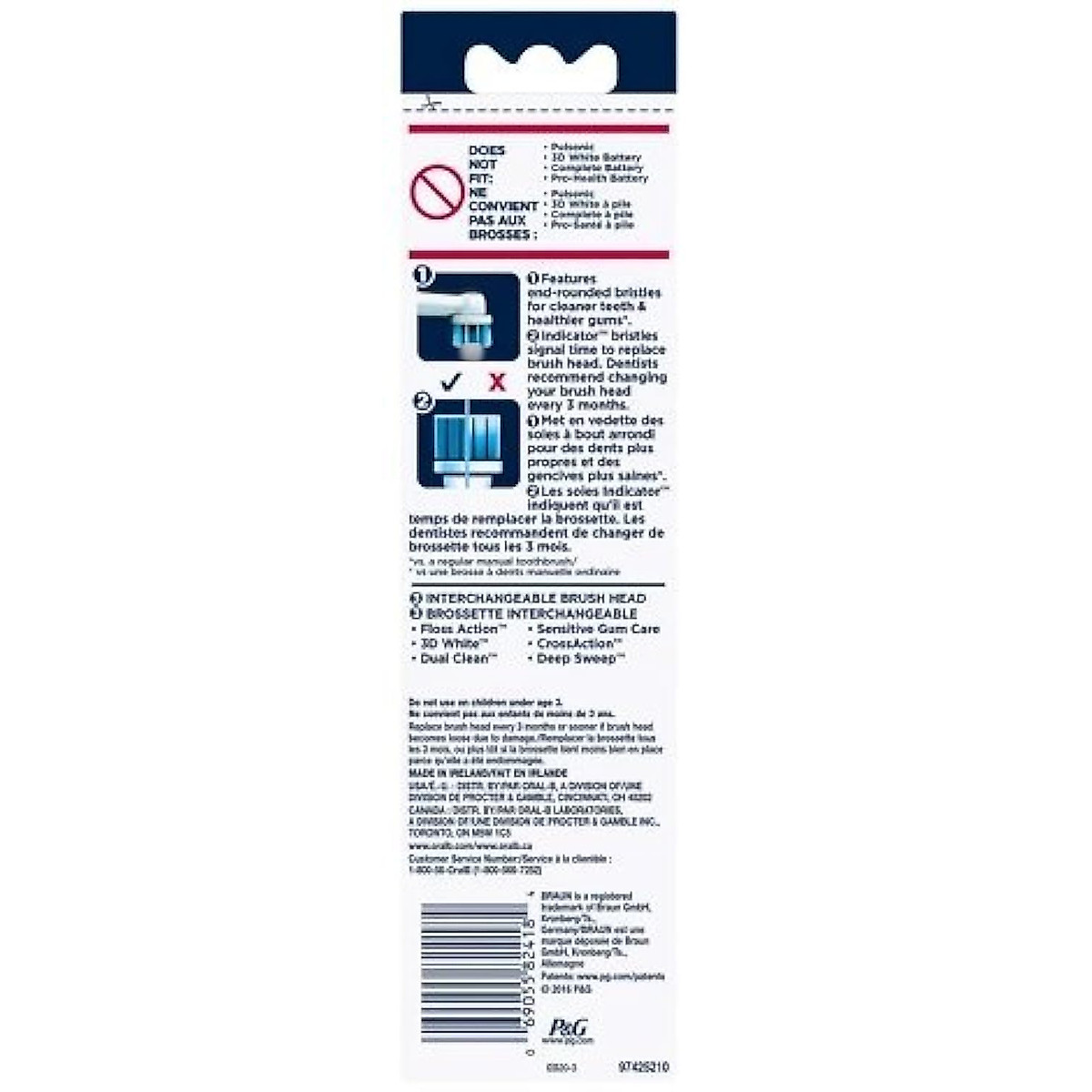 Oral-B Toothbrush Heads Rechargeable Card Of 3