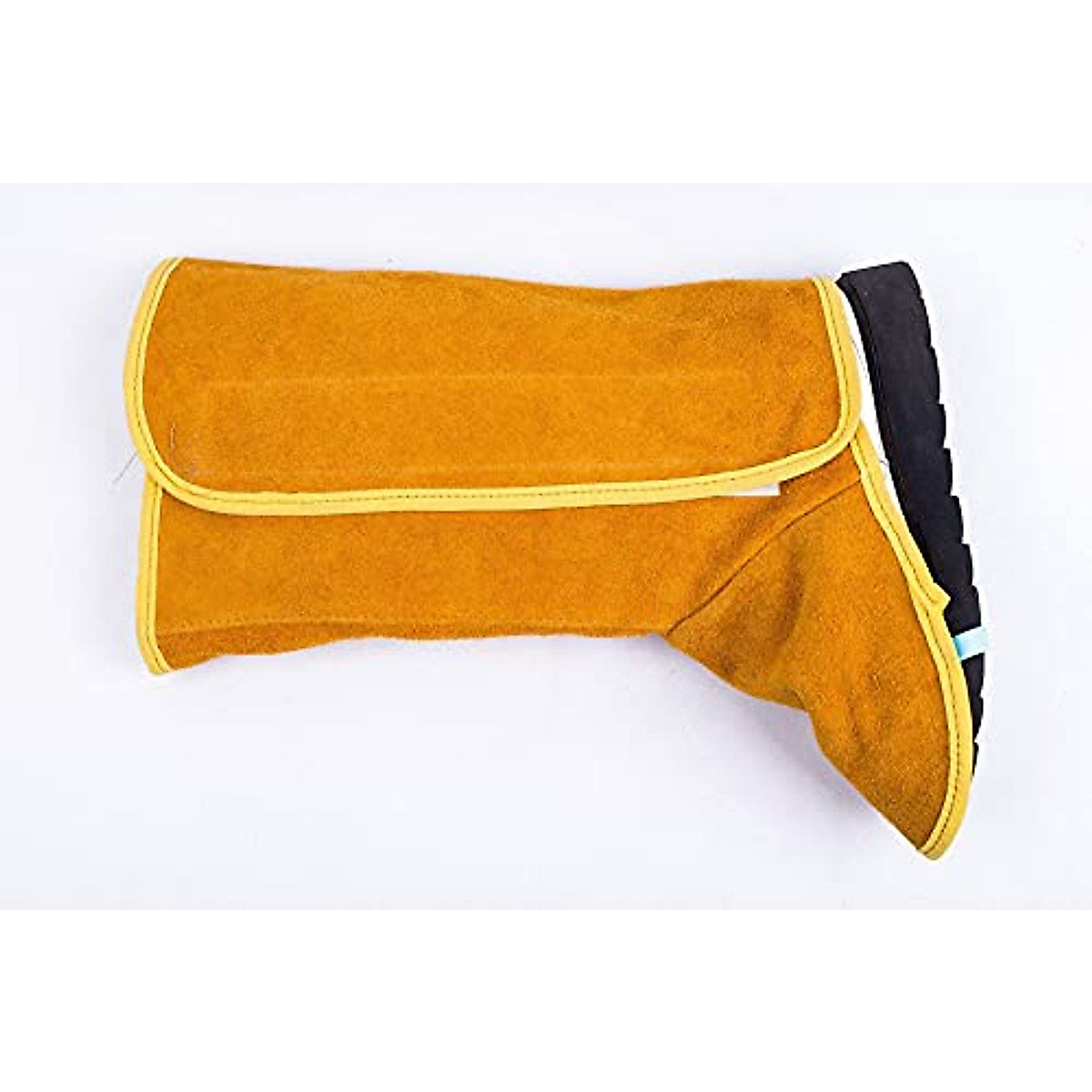 Leather Welding Spats, Fire Resistant Welding Boot & Shoes Covers, Heat and Abrasion Resistant Welder Working Protective Foot Covers, Welding Safety Shoes Protectors, Welding Gaiters (Yellow)
