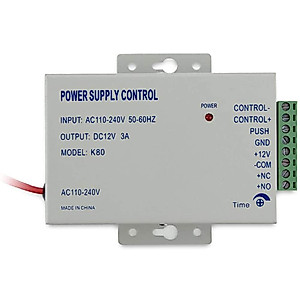 MENGQI-CONTROL Metal Weatherproof Access Control System 600LBS Force Electric Magnetic Lock +110VPower Supply+Exit Button+Cards+Key Fobs