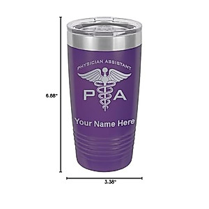 LaserGram 20oz Vacuum Insulated Tumbler Mug, PA Physician Assistant, Personalized Engraving Included (Dark Purple)