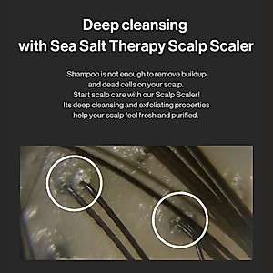 GROWUS Sea Salt Therapy Scalp Scaler - Salicylic Acid, Niacinamide, Dexpanthenol, Exfoliating, Deep Cleansing, Free from Paraben and Sulfate, 2 in 1 Shampoo for Itchy and Oily Scalp (8.8 Oz / 250g)