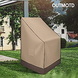 Outmotd Patio Chair Cover Garden Chair Covers for Stacking Chair 600D Heavy Duty Fabric Outdoor Furniture Cover, Reclining Garden Chair Covers, 30"W x 31"D x 43"H